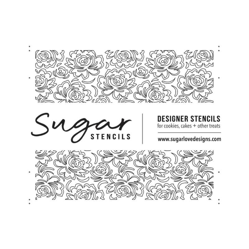Cake Begonia Background - Sugar Stencils – Sugar Love Designs