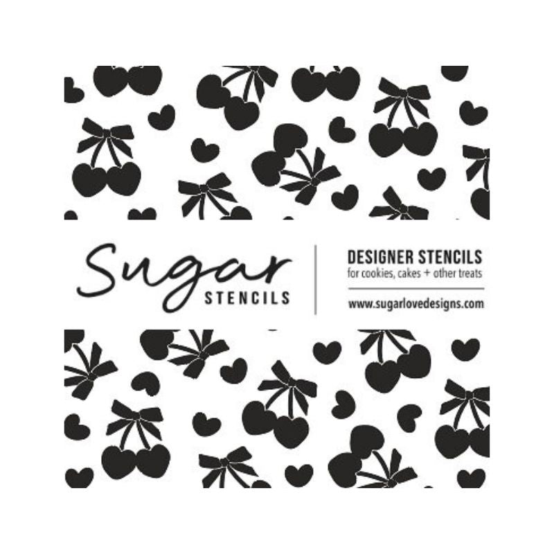 Cherries & Bows Background - Sugar Stencil – Sugar Love Designs