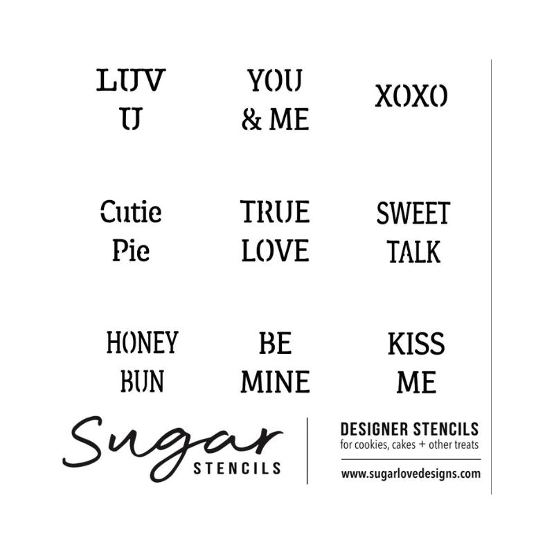 Conversation Hearts - Sugar Stencil – Sugar Love Designs