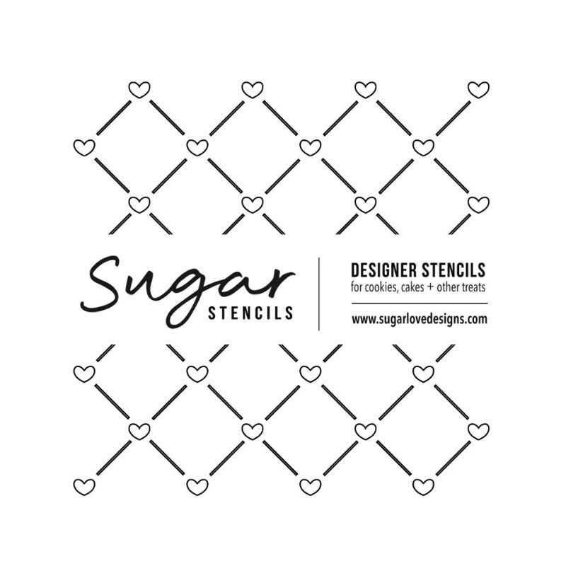 Heart Grid - Sugar Stencil – Sugar Love Designs
