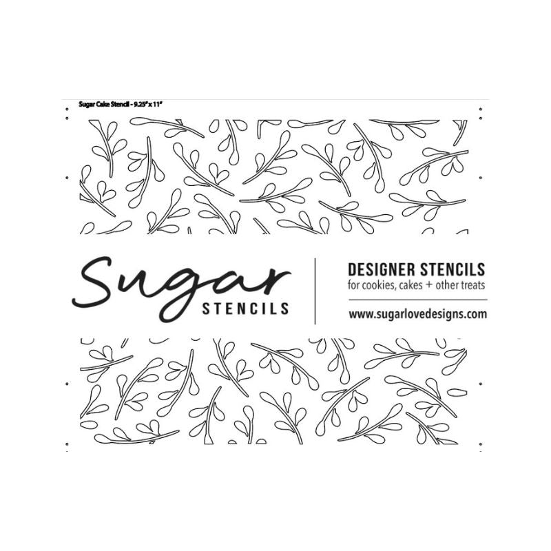 Cake Leaf Sprig Background - Sugar Stencils – Sugar Love Designs