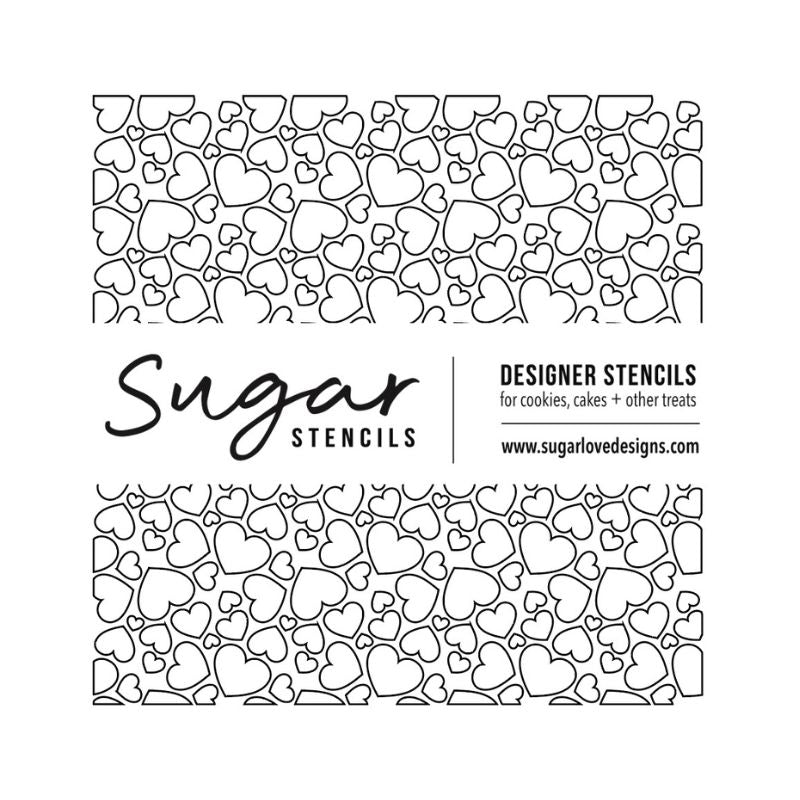 Love Hearts Background - Sugar Stencil – Sugar Love Designs