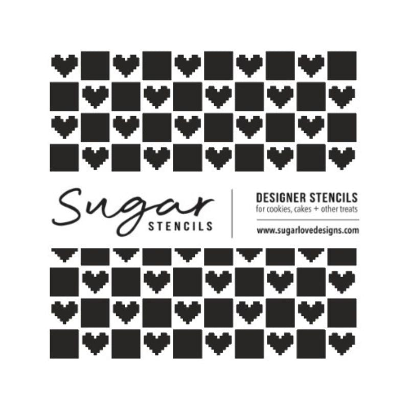 Quilted Hearts Background - Sugar Stencil – Sugar Love Designs