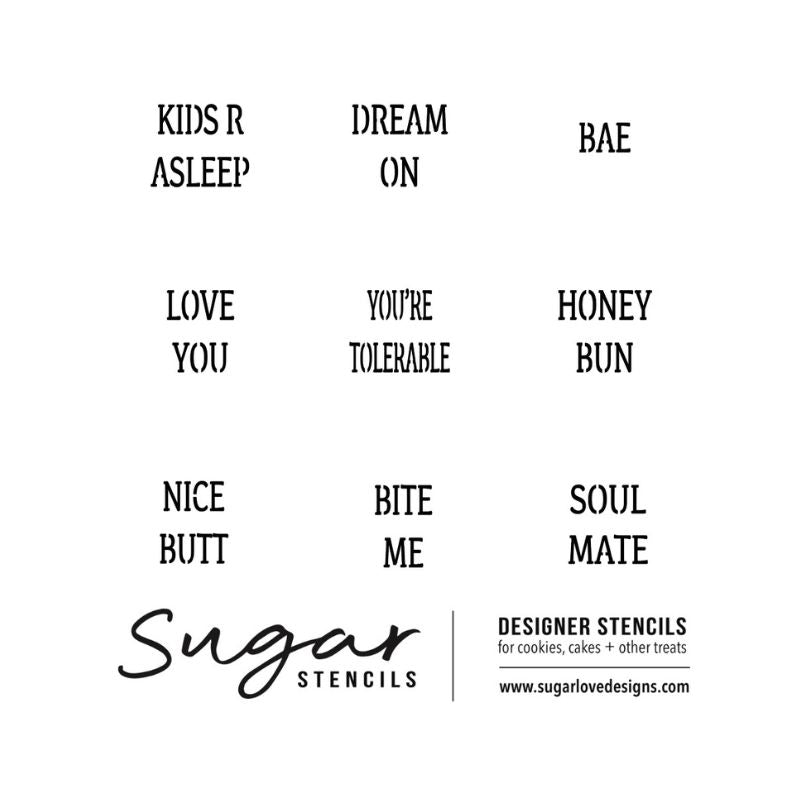 Sassy Conversation Hearts - Sugar Stencil – Sugar Love Designs