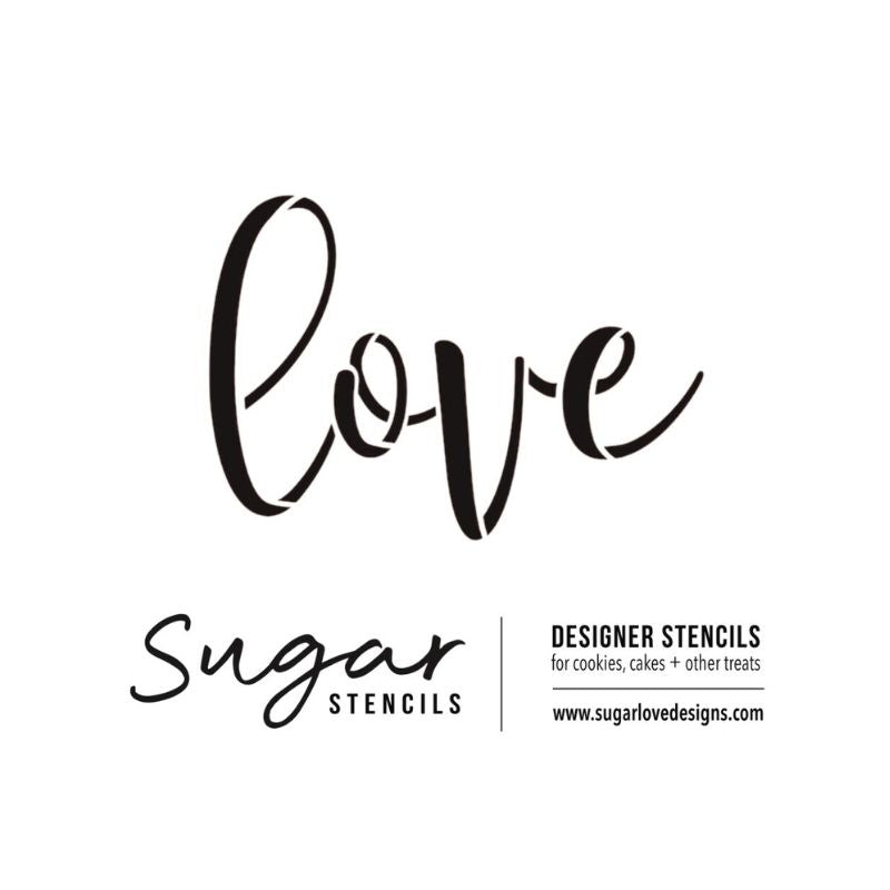 Love Script Background - Sugar Stencils – Sugar Love Designs