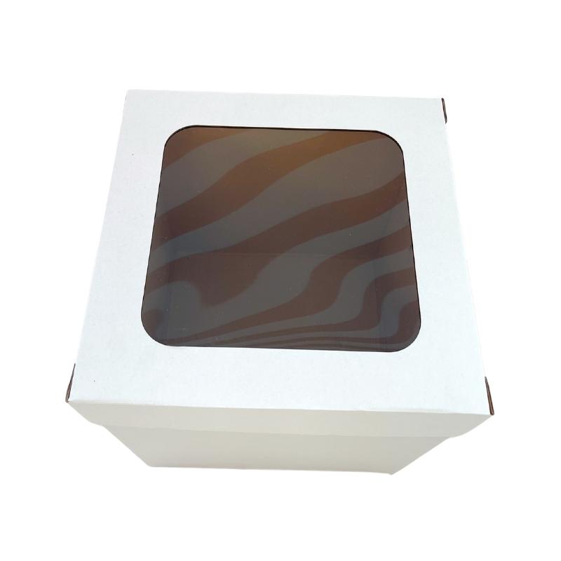 SLD Tall White Cake Boxes with a window 14x14x20 – Sugar Love Designs
